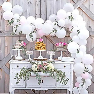 White Balloons 100 Pack 12 Inch White Latex Party Balloons with 2 Rolls of Ribbon Pastel White Helium Balloons for Wedding Birthday Party Baby Shower Engagement Anniversary Party Decorations