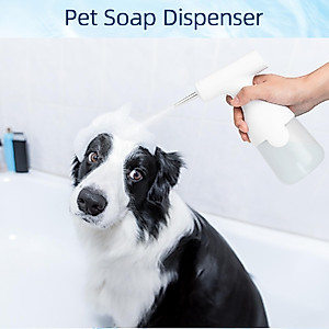 Electric Dog Cleaning Foam Soap Dispenser, Soap Dispenser for Pet Bath/Kitchen Sink/Bathroom/, Rechargable and USB Cable, 1200mAh, 350ML
