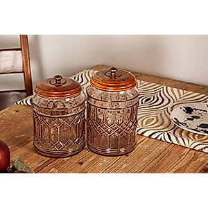Deco 79 Glass Decorative Jars with Wood Lids, Set of 3 8", 9", 11"H, Clear