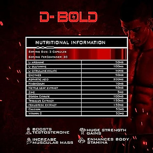 Extreme D-Bold | Mass & Weight Gainer Capsule for Fast Weight & Muscle Gain, Stamina & Strength, for Men & Women, Natural Alternative for Bulking - (90 Cap) (Pack of 1)