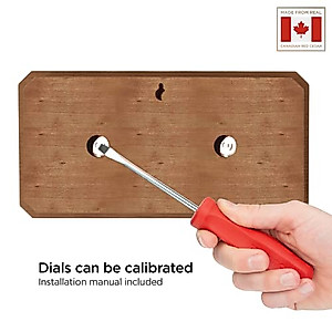 NORTHWOOD Sauna Thermometer & Hygrometer 2 in 1 - Handmade from Canadian Red Cedar Wood - Luxurious Glass and Golden Metal Dials