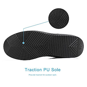 RUIDENG Sneakers for Women Cushion | Women Shoes for Work Whole Day Standing | 2 Inch Rocker Bottom All Black Size 7