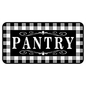 Buffalo Plaid Pantry Kitchen Rug 40 x 20 Inch Non-Slip Cushioned Comfort Entryway Door Mats Perfect Carpet for Home Decor