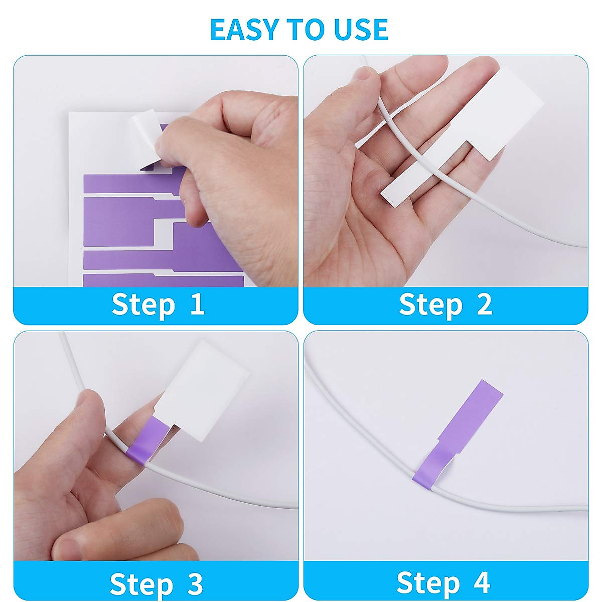 300 Cable Labels, JIQEZNL 10 Colors Cord Labels Tags for Electronics, Waterproof Labeling Wire for Cable Management, Self Adhesive Wire Labels Tags Printable for Laser Printer and Identification