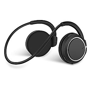 Cabor Over Ear Wireless Headphones Behind The Head – Soft Wrap Around Headphones with Microphone, 20-Hour Battery Life, Foldable for Workout, Office, Walking, and Running, Black