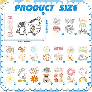 Demissle 260 Pcs Daisy Temporary Tattoo for Kids Summer Groovy Tattoo Stickers Waterproof Flower Cat Bear Rainbow Face Tattoos Boho Birthday Party Decoration Favor Cute Party Supplies Girls Boys Gifts