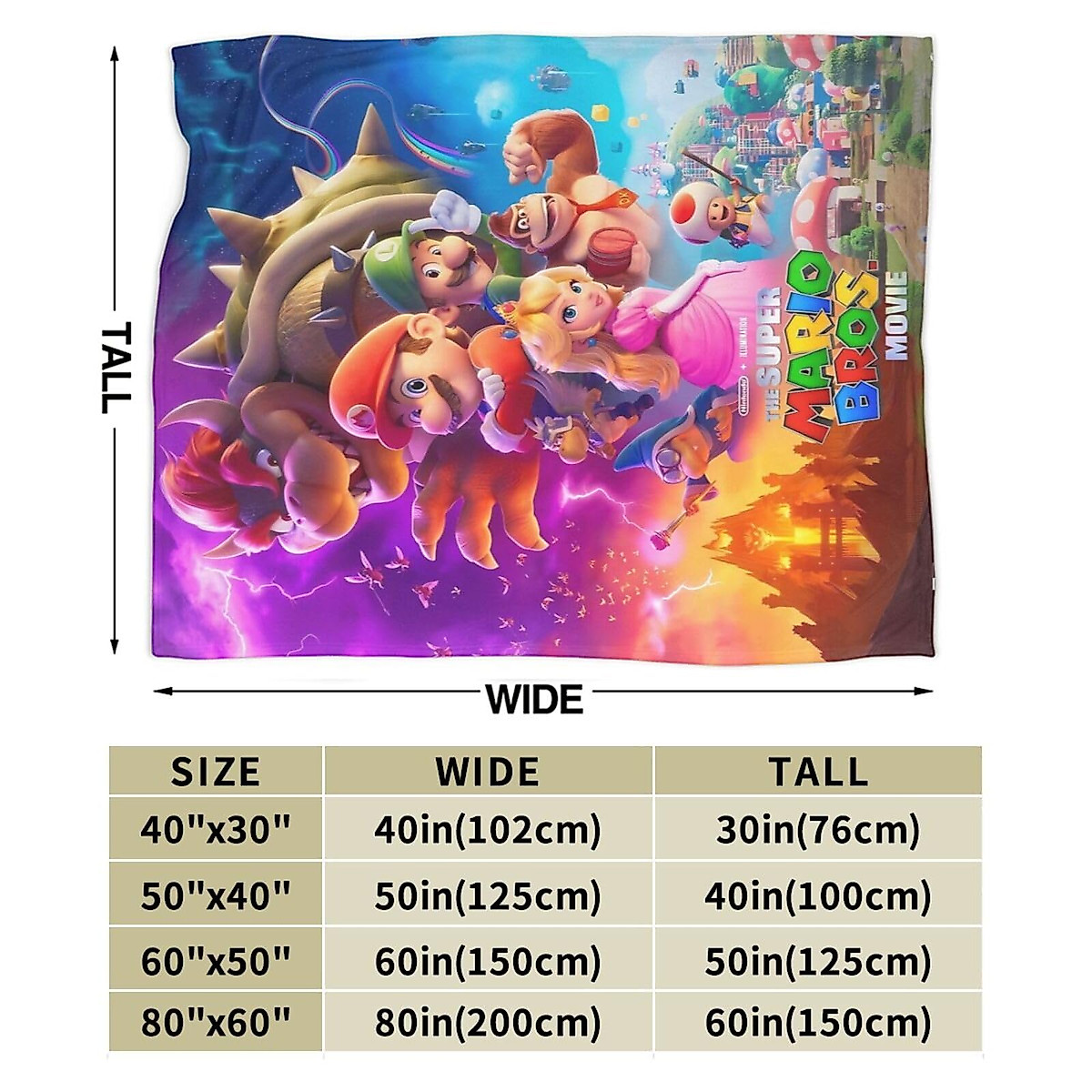 Cartoon Blanket Warm Throw Blanket Ultra-Soft Blanket for Bed Car Sofa Bedroom 50"X40"