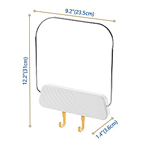 Poeland Folding Wash Basin Rack, Adhesive Wall Mounted Hanging Wash Basin Holder with Hook, Bathroom Basin Storage Stand