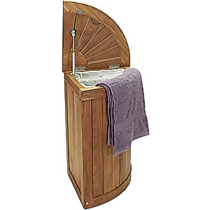 AquaTeak Kai Corner Teak Laundry & Storage Hamper