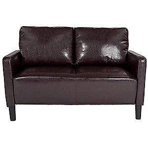 Flash Furniture Washington Park Upholstered Loveseat, Brown LeatherSoft