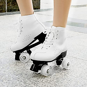 Roller Skates for Women and Men,Derby Roller Skates Professional Outdoor Indoor, Adjustable Four Wheel Senior Roller Skates