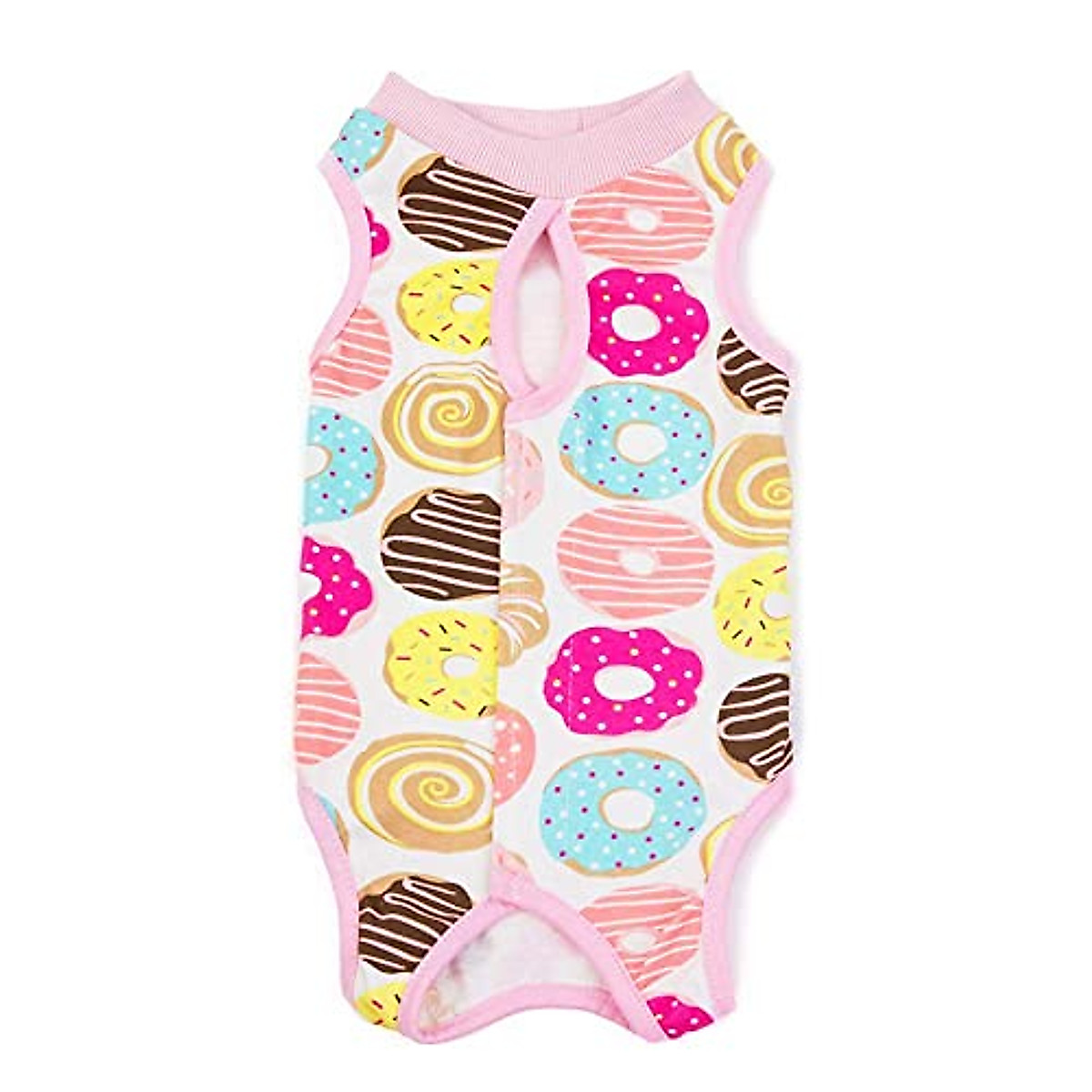 Professional Surgery Recovery Suit for Cats Paste Cotton Breathable Surgery Suits for Abdominal Wounds and Skin Diseases for Cats Dogs, After Surgery Wear Suit (M (6-8 lbs), Doughnut)