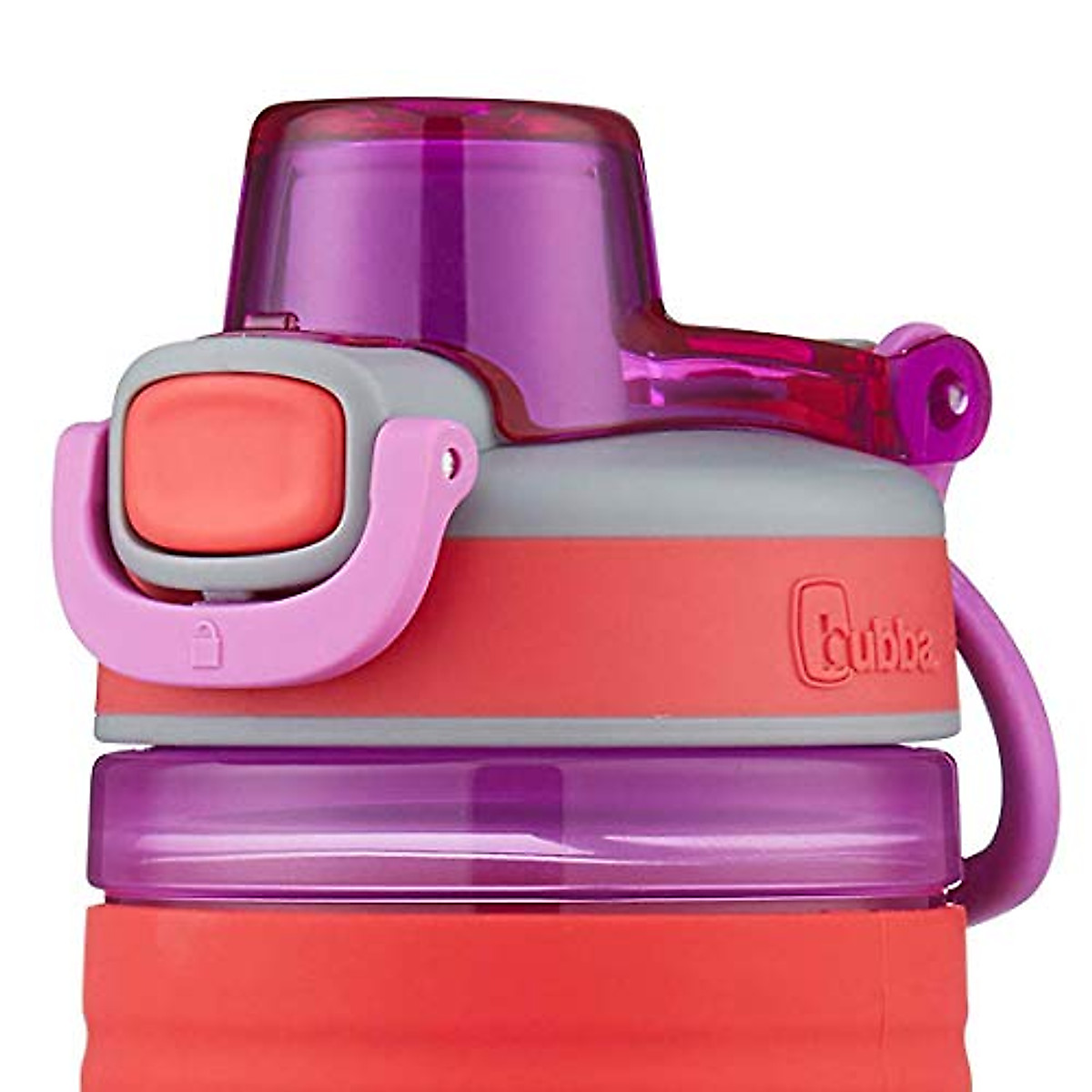 Bubba Flo Kids Water Bottle with Leak-Proof Lid, 16oz Dishwasher Safe Water Bottle for Kids, Impact and Stain-Resistant, Coral