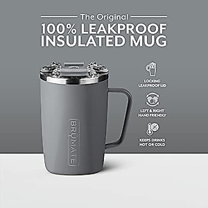 BrüMate Toddy - 16oz 100% Leak Proof Insulated Coffee Mug with Handle & Lid - Stainless Steel Coffee Travel Mug - Double Walled Coffee Cup (Matte Gray)