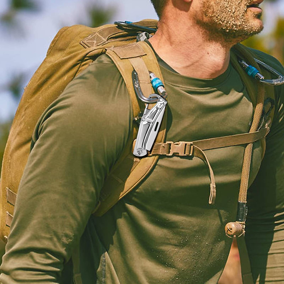 Link Knife Stainless Steel Folding Men's Pocket 2.44in Sharp Blade with Belt Clip Portable EDC Suitable for Hiking, Camping, and Holiday Gifts