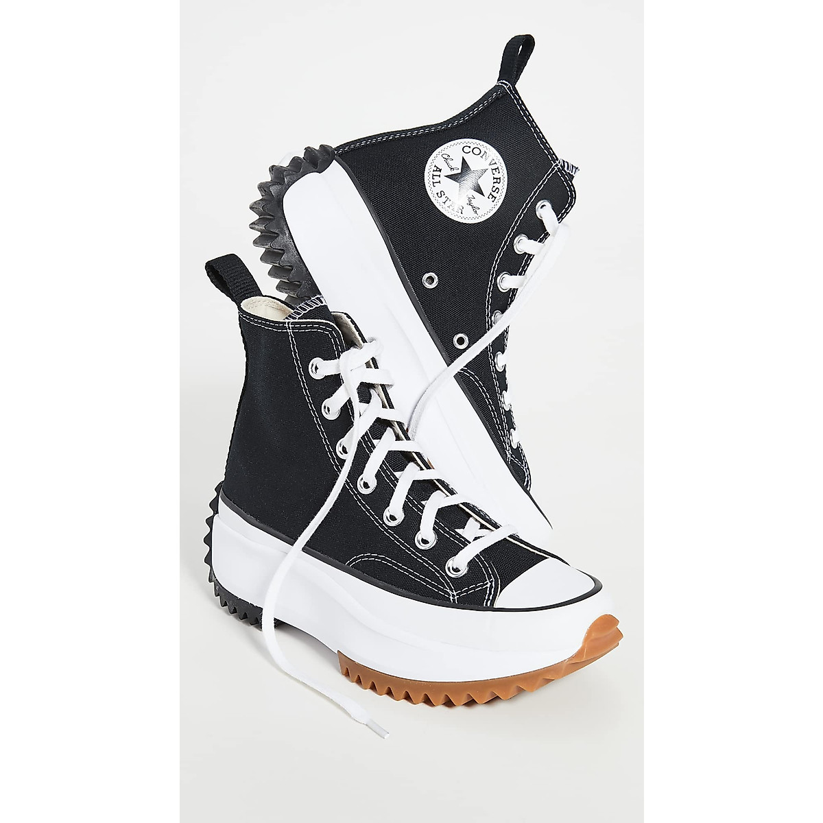 Converse Run Star Hike Hi Sneakers, Black/White/Gum, 7.5 US Women/6 US Men