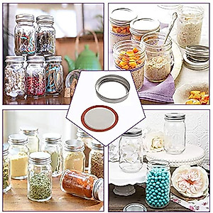 OTTOPT Canning Lids and Rings Regular Mouth -Mason Jar Lids Regular Mouth with Silicone Seals Rings for Ball or Kerr Jars, Rust-Proof Split-Type Leak Proof, Silver24 Count (Lids&Rings)