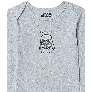 Amazon Essentials Disney | Marvel | Star Wars Unisex Babies' Long-Sleeve Bodysuits - Discontinued Colors, Pack of 5, Star Wars Tiny Trooper, 0-3 Months