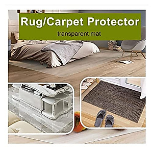 Clear PVC Desk Chair Mat Transparent Office Home Floor Protector mat Chairmats Non-Slip, wear-Resistant, Easy to Clean, 1.5mm Thick,60/80/100cm wide,100-600cm length,100% Waterproof Vinyl Plastic Floo