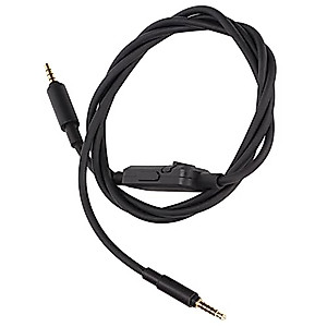 Zyyini Headphone Audio Cable for MMX 300 2nd Gen, 3.5mm with Wire Control Twisted Pair Replacement Headphone Cord, Support Volume Adjustment, Switch Songs Headset Cable Black, 1.3m/4.3ft
