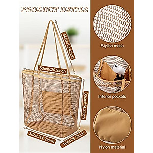 4 Pcs Summer Beach Tote Casual Foldable Mesh Tote Bag Shoulder Handbags Woven Straw Purse Bohemian Wristlet Purses for Women Zipper Wristlet Wallets Straw Clutch Bag for Girls Picnic Vacation
