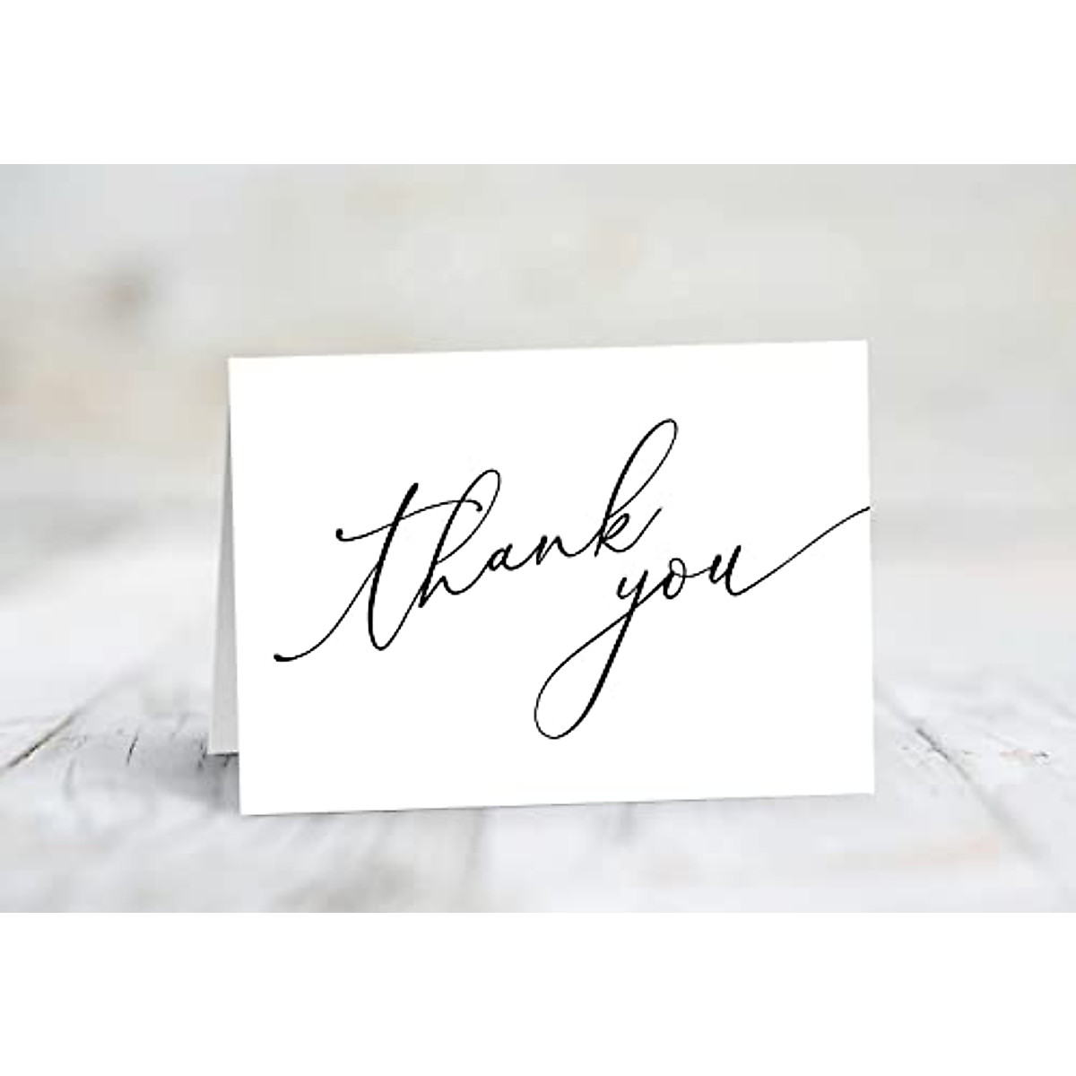 Thank You Cards with Kraft Envelopes & Stickers (Bulk 100-Pack), 5 x 3.75 Inch Minimalist Design Thank You Blank Notes for Engagement, Wedding, Baby Shower, Graduation, Bridal Shower, Business, Funeral (White)