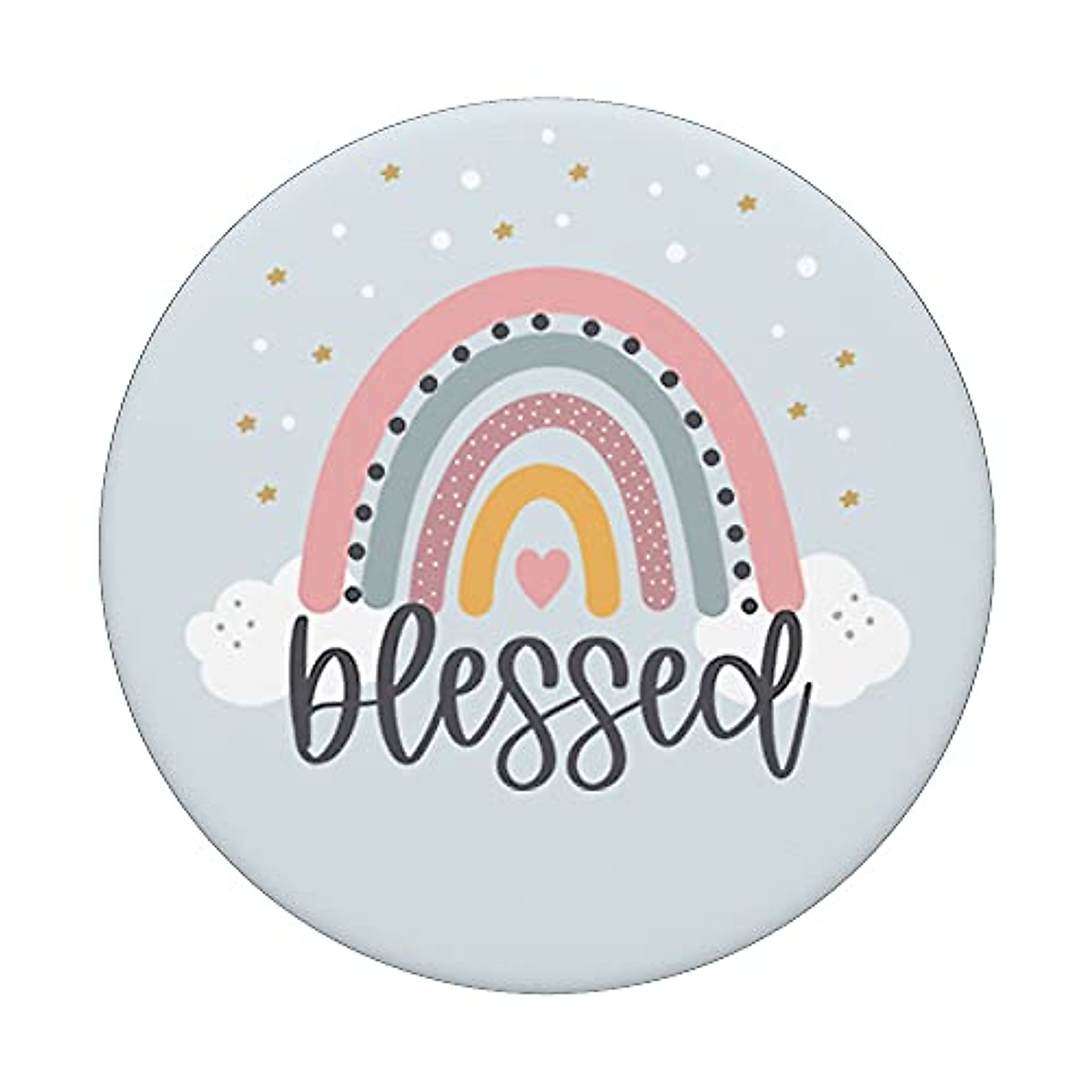 Blessed - Cute Rainbow Positive Quotes Inspirational Saying PopSockets Swappable PopGrip