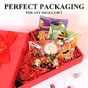 Sainyarh 100 Pcs Halloween Treat Bags 4'' X 4'' Halloween Cellophane Bags, Trick or Treat Candy Goodie Bags for Holiday Halloween Party Favors Supplies