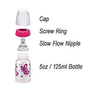 Parents Choice 3 Pack of 5 Ounce Baby Bottles Slow Flow Nipple