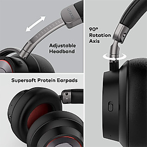 UTAXO Noise Cancelling Headphones, Bluetooth Headphones with Mic Wireless Headphones Over Ear Hi-Fi Sound/Deep Bass, Quick Charge 30H Playtime for Travel Work TV PC Cellphone