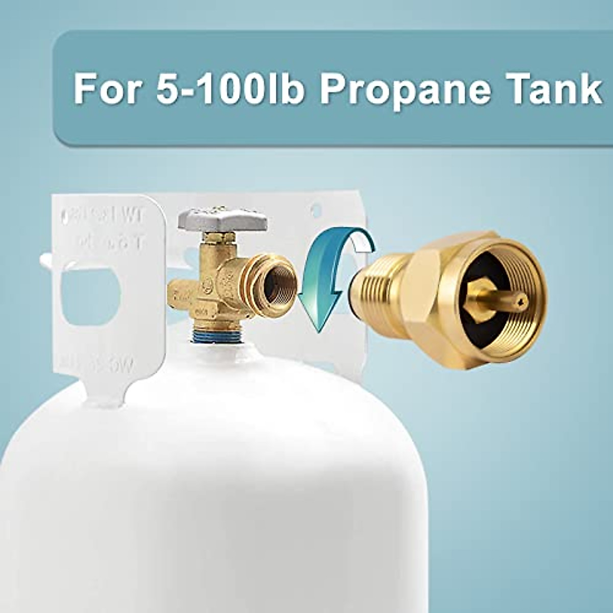SHINESTAR Universal Propane Refill Adapter for 1 lb Tanks, Propane Adapter 1 lb to 20 lb for 16 oz Propane Fuel Cylinder, Solid Brass