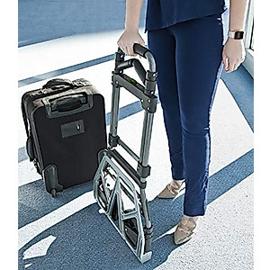 Liberty Industrial 10002 Folding Luggage Dual Handle w/Grips Hand Truck Silver