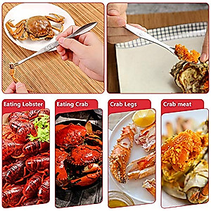 21 Pcs Crab Crackers and Tools, Seafood Tools Sets-6 Crab Crackers, 6 Red Forks, 6 Stainless Steel Lobster Shell Forks, 1 Seafood Scissors, 1 Lobster Crab Mallets and 1 Storage Bag