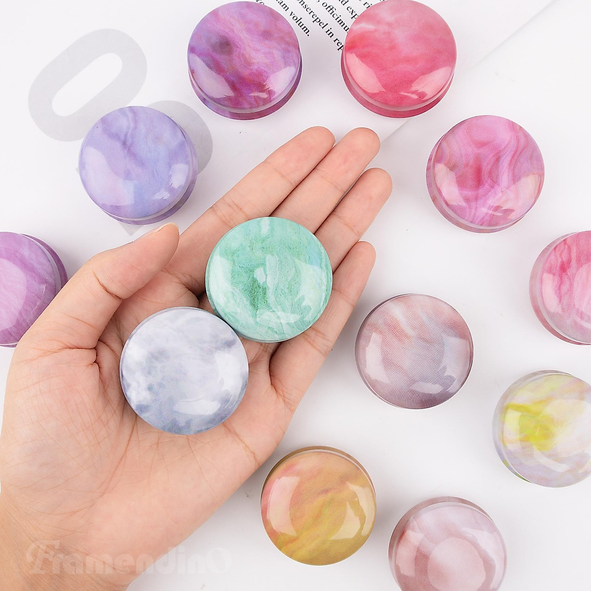 Framendino, 12 Pack Mini Tinplate Candle Tin Jars with Lids, Empty Reusable Round Travel Cans Refillable Container for Making, Jewelry, Pendant