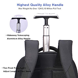 AOPMGOE AOKING 21″Water Resistant Rolling Wheeled Backpack Laptop Compartment Bag (Black)