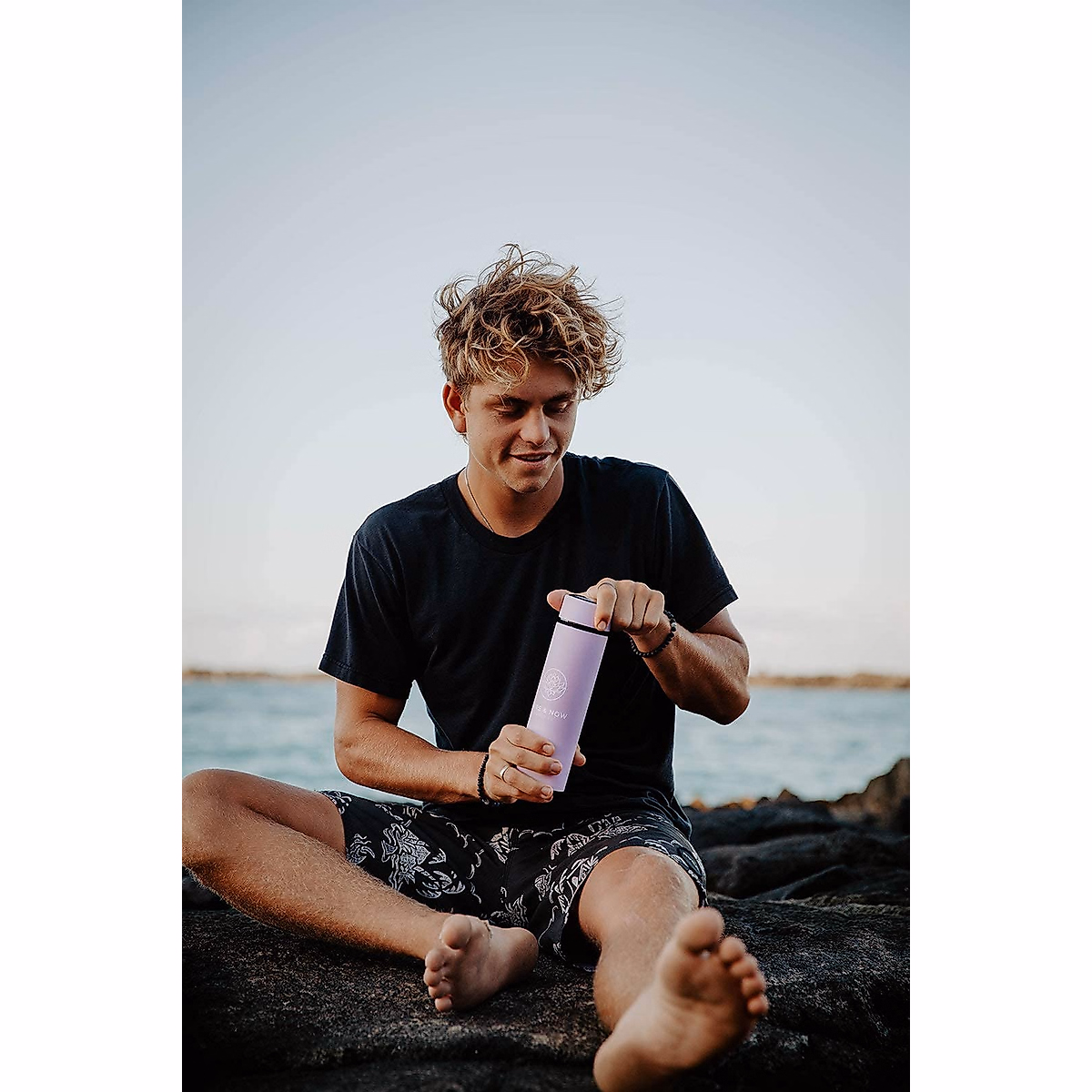 Multi-Purpose Travel Mug and Tumbler | Fruit Infused Flask | Hot & Cold Double Wall Stainless Steel Thermos | EXTRA LONG INFUSER | by Here & Now Supply Co. (Gentle Lilac)