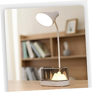 DOITOOL 1 Set Folding Table Lamp Led Bed Night Light Rechargeable Book Light Pen Holder Lamp Dimmable Bedside Lamp Table Lamp with Pen Holder White Eye Protection Student Lamp Clip Plastic