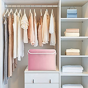 innewgogo Pink Gradient Storage Bins with Lids for Organizing Organizer Containers with Handles Oxford Cloth Storage Cube Box for Clothes
