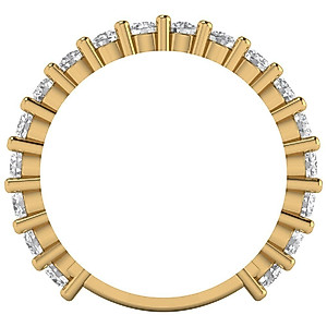 1.52 ct Brilliant Round Cut Clear Simulated Diamond 14k Yellow Gold Eternity Wedding Engagement Promise anniversary Band Sz 5