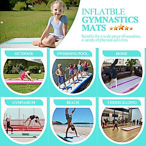 Tumbling Track Mat 10FT 4 Inch Thickness Inflatable Gymnastics Mats Air Mat Tumble Track, Air Floor Training Mats with Air Pump for Kids Gym Home Use Cheerleading Yoga