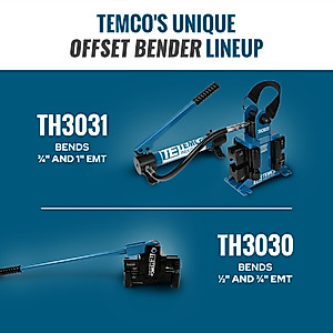 TEMCo TH3030 Dual Size Conduit Offset Bender 2 in 1 - both ½“& ¾” EMT