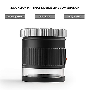 30X Loupe Magnifier,Adjustable Focal Length Magnifier,Foldable Jewelry Magnifier Glass for Textile Optical,Embroidery,Circuit Board,Coins,etc.