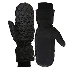 TrailHeads Touchscreen Quilted Running Mittens for Women | Insulated Hand Protection - Medium