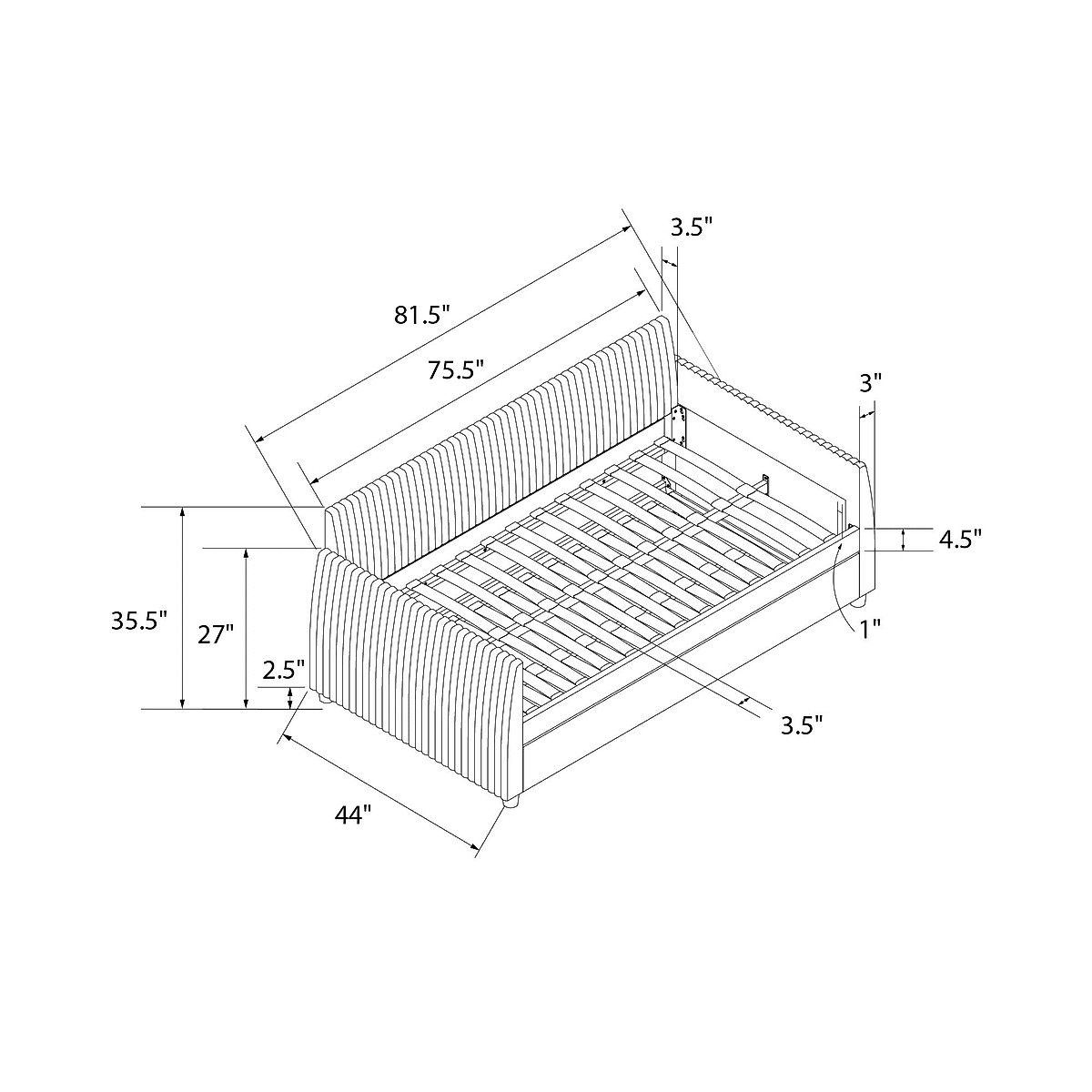 Mr. Kate Daphne Upholstered Daybed with Roll Out Trundle, No Box Spring Needed, Twin/Twin Size, Blue Velvet