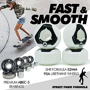 Magneto Complete Skateboard | Maple Wood | ABEC 5 Bearings | Double Kick Concave Deck | Kids Skateboard Cruiser Skateboard | Skateboards for Beginners, Teens & Adults (Free Stickers Included)