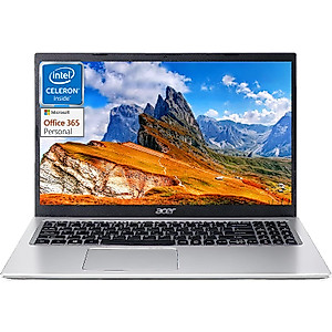acer 2023 Aspire 1 Slim Laptop for Student, 2023 Newest 15.6" FHD Laptop, Dual-core, Intel Celeron N4500, 16GB RAM, 128GB eMMC, Student & Business, Thin and Light, Win 11 Home S, Bundle with JAWFOAL