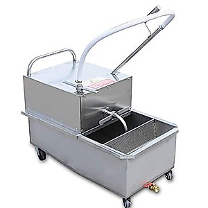 55 L /14.5 Gal Commercial Mobile Fryer Filter Machine/Oil Filter Truck, 550W Fryer Filter Frying Oil Filtering System for Restaurant - Gravity Sedimentation (US Stock)