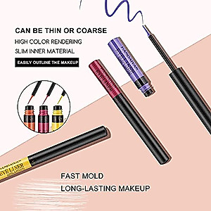 Luxsea Matte Colorful Liquid Eyeliner Set 12 Colors Waterproof Long Lasting Eyeliner Set Professional High Pigmented Makeup Set for Women Girls