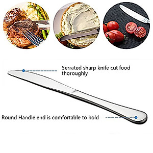 Silverware Set Service for 2, E-far 10-Piece Stainless Steel Flatware Set Cutlery Set, Include Knife/Fork/Spoon, Simple & Classic Design, Easy Clean & Dishwasher Safe