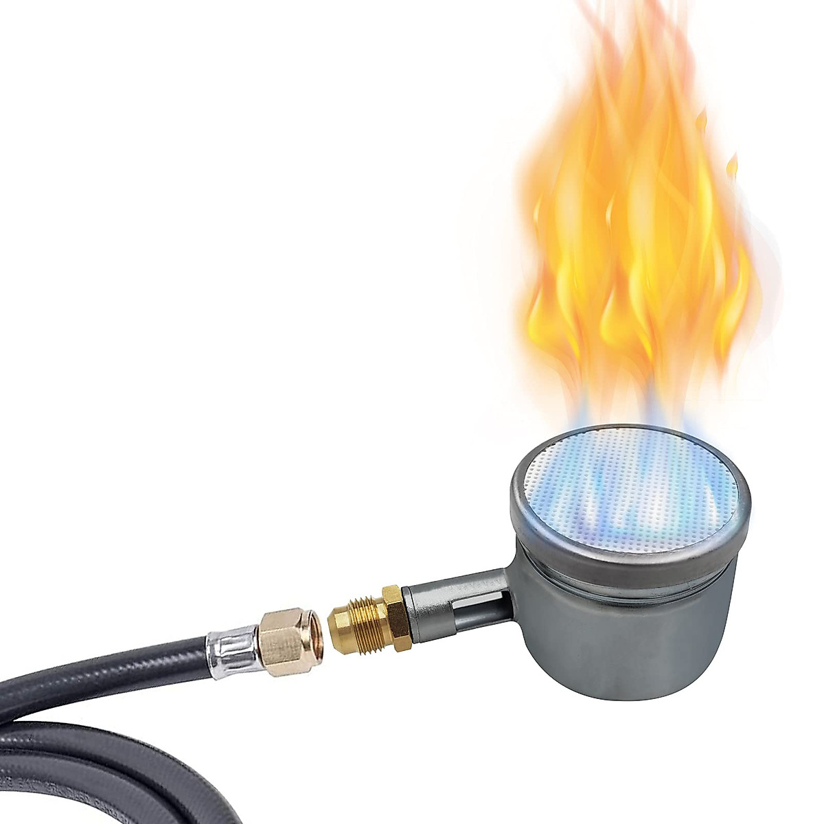 MENSI Outdoor Propane LP Gas Glass Tube Patio Heater Parts Porch Deck Heater Steel Repalcement Infrared Ceramic Burner with Orifice Kit 42000 BTU